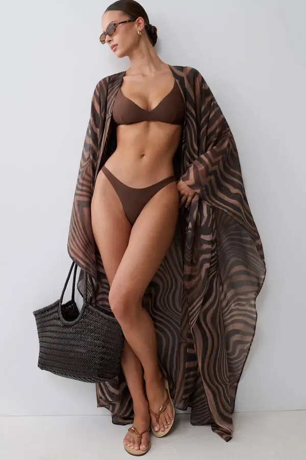 Meshki Neroli Sheer Maxi Kimono - Print