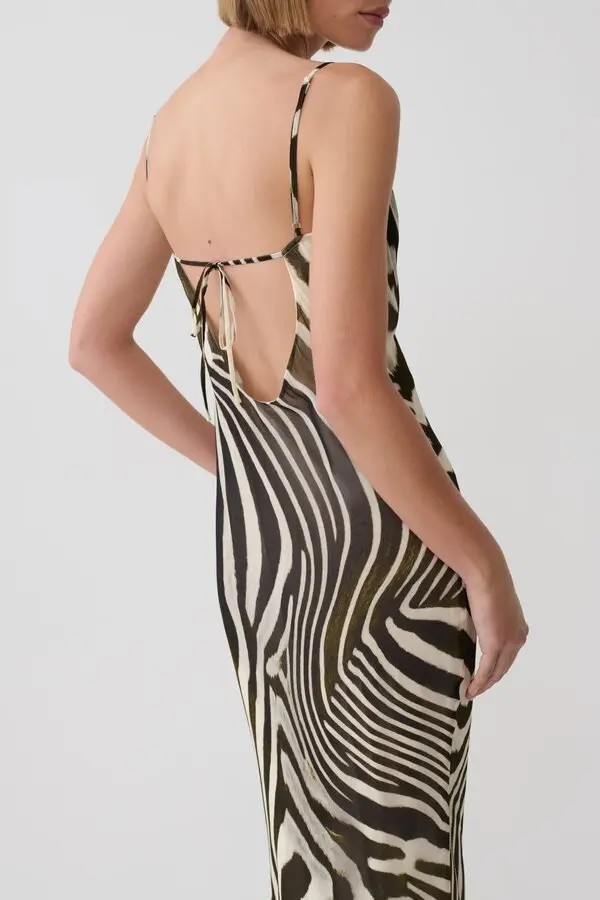 Meshki Zoe Cowl Front Printed Maxi Dress
