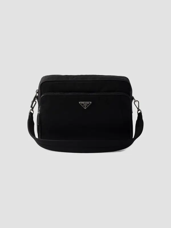 Prada Re-nylon And Saffiano Leather Shoulder Bag - Black