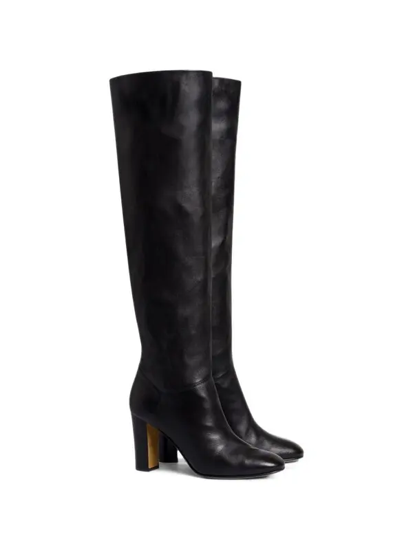 Alberta Ferretti Faux Leather Boots, Heeled Boot By - Black