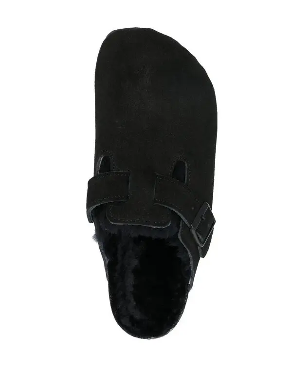 BIRKENSTOCK Boston Shearling Suede Slippers
