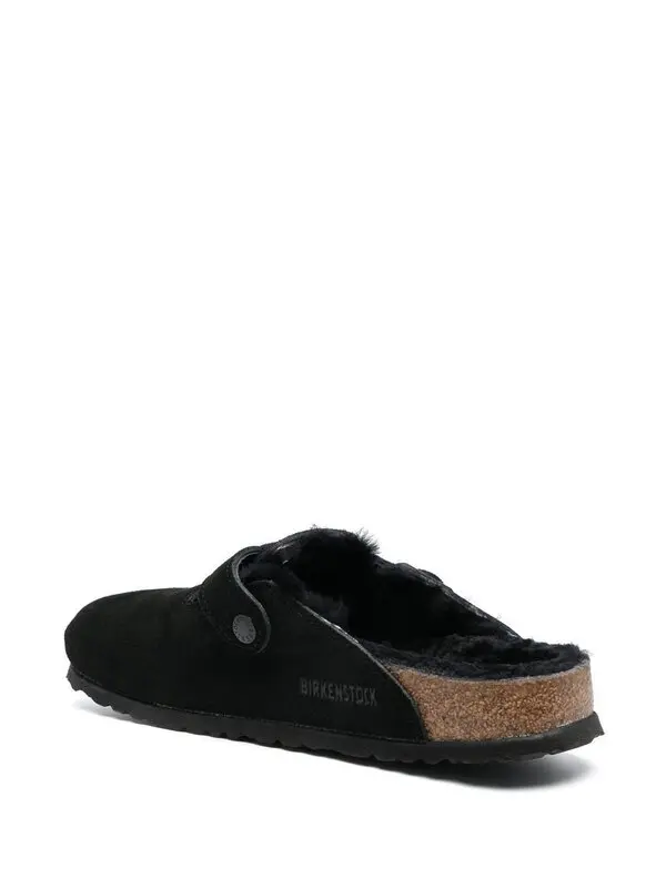 BIRKENSTOCK Boston Shearling Suede Slippers