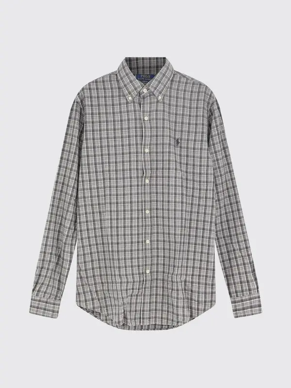Polo Ralph Lauren Slim Fit Chequered Cotton Shirt With Button-down Collar - Grey