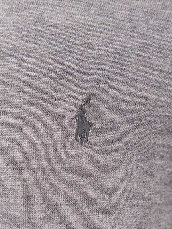 Polo Ralph Lauren Crewneck Jumper In Pure Wool With Embroidered Pony Logo - Grey