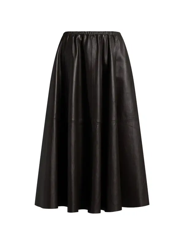 Alberta Ferretti Faux Leather Midi Skirt