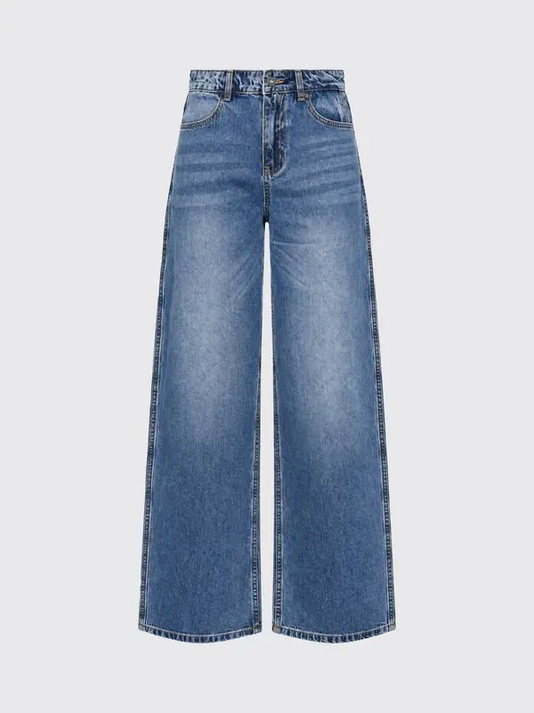TWENTY FOURHAITCH High-waisted Wide-leg Cotton Denim Jeans