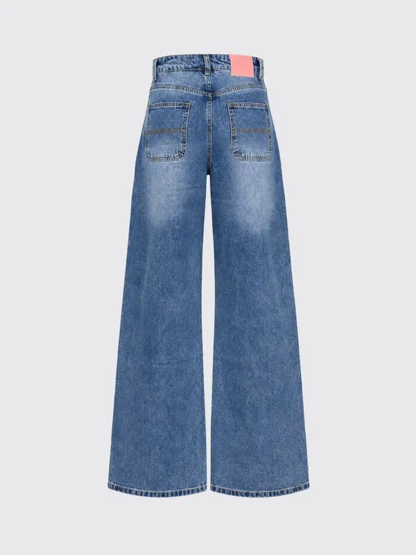 TWENTY FOURHAITCH High-waisted Wide-leg Cotton Denim Jeans