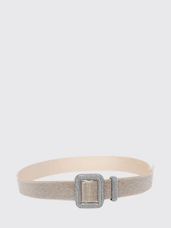 Benedetta Bruzziches Satin Belt With Crystal Jewelled Buckle - Gold