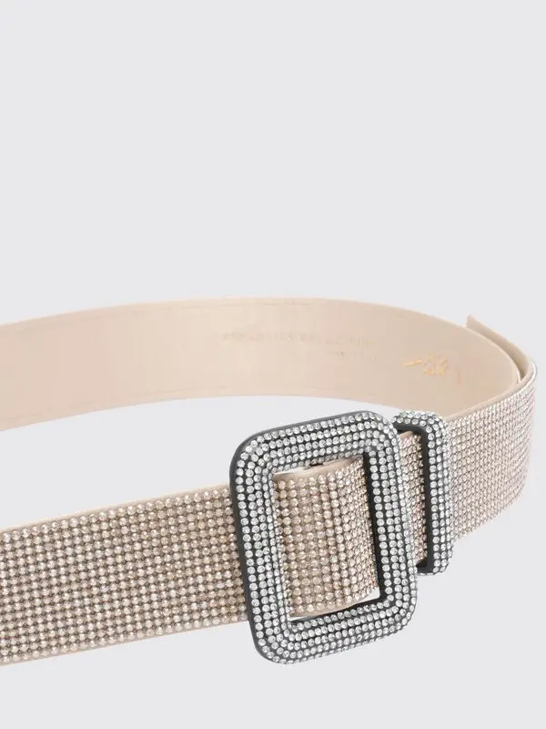Benedetta Bruzziches Satin Belt With Crystal Jewelled Buckle
