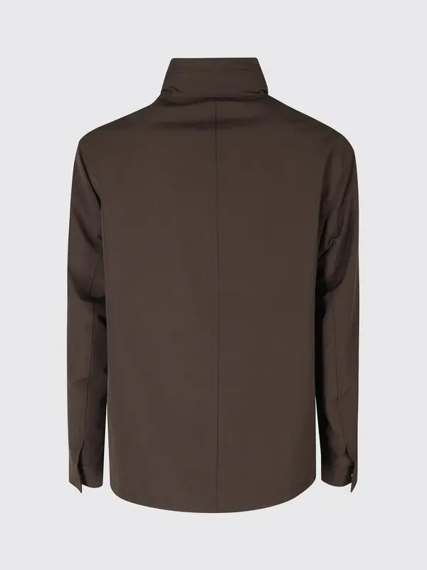 DUNO Polyester Utility Parka With High Neck And Patch Pockets - Brown