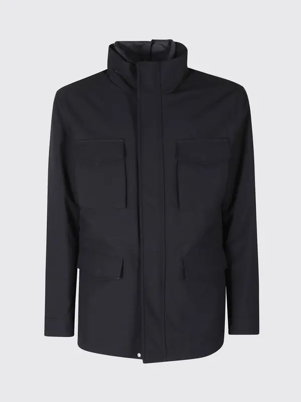 DUNO Polyester Utility Parka With High Neck And Flap Pockets
