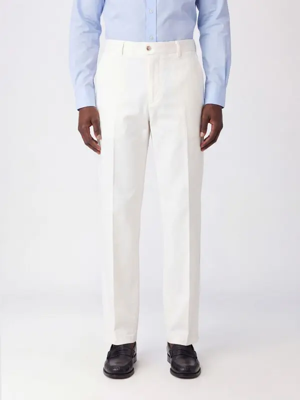 BRIGLIA 1949 Manhattan Straight-leg Cotton Chino Trousers - White