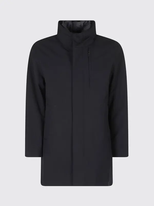DUNO Knee-length Viscose Blend Parka With Padded Hood - Blue
