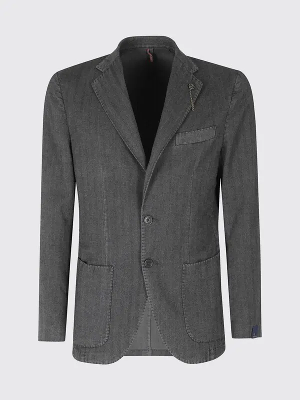 SANTANIELLO Single-breasted Cotton-blend Blazer With Patch Pockets