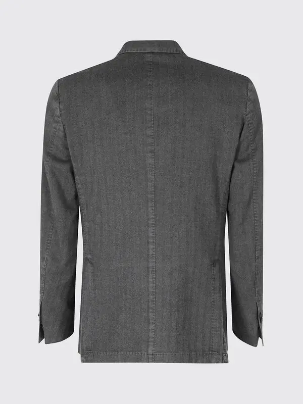 SANTANIELLO Single-breasted Cotton-blend Blazer With Patch Pockets