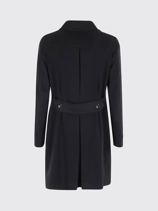 Tagliatore Knee-length Double-breasted Coat In Virgin Wool And Cashmere - Black