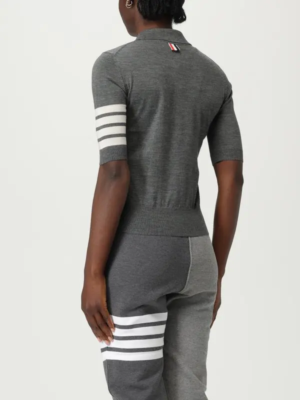 Thom Browne Slim Fit Knitted Polo Shirt In Virgin Wool With 4-bar Stripe