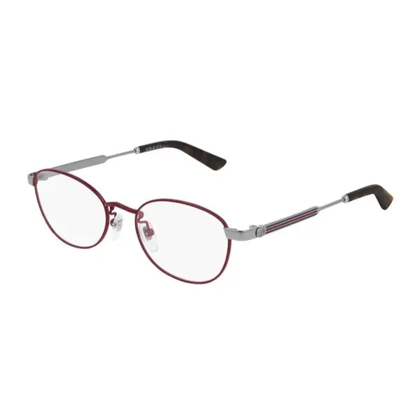 Gucci Gg Mini Clear Demo Lenses Eyeglasses - Red/silver