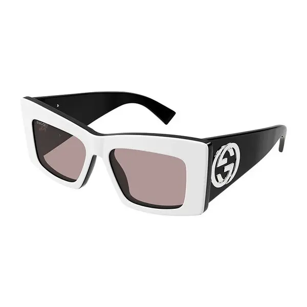 Gucci Gg Logo Mini Sunglasses - White/black