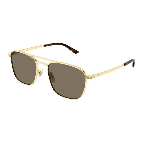 Gucci Rectangular Aviator Sunglasses - Gold
