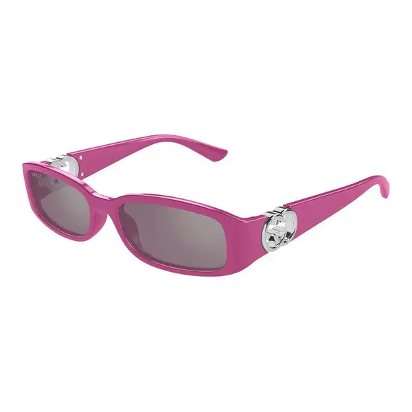 Gucci Gg Mini Sunglasses With Silver Inner Mirror - Fuchsia