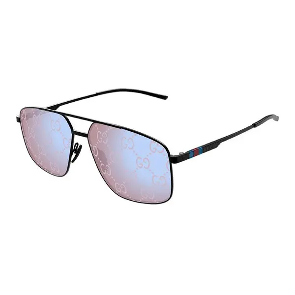 Gucci Rectangular Logo-print Sunglasses - Black