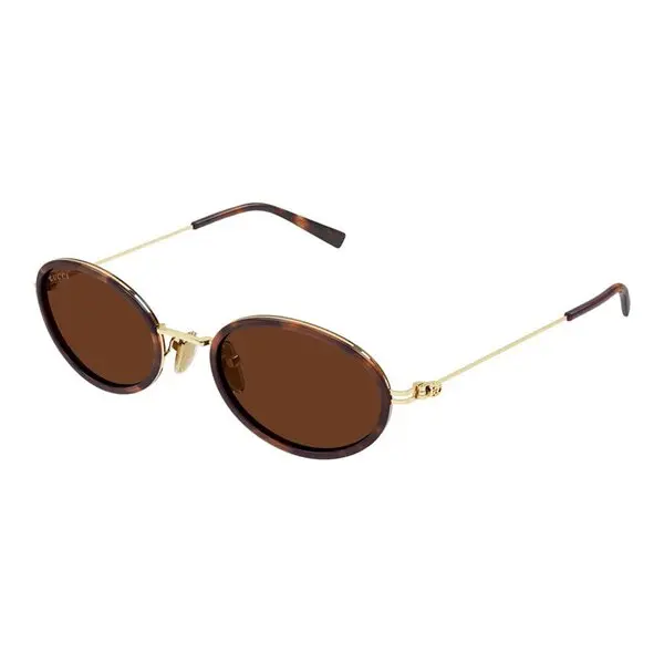 Gucci Gg1980s Mini Havana Gold Sunglasses