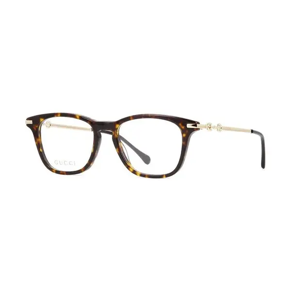 Gucci Designer Eyeglasses With Clear Demo Lens - Havana/gold