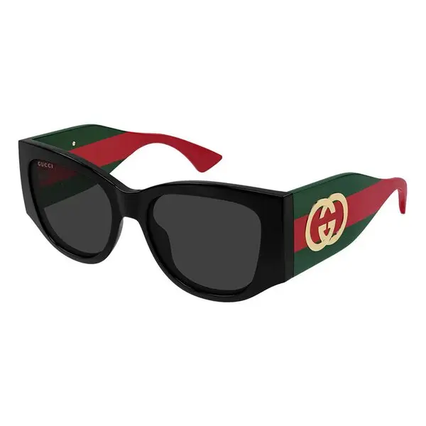 Gucci Cat-eye Sunglasses With Logo Temple Detail - Black