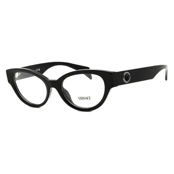 Versace Modern Square Eyeglasses With Clear Demo Lenses For - Black