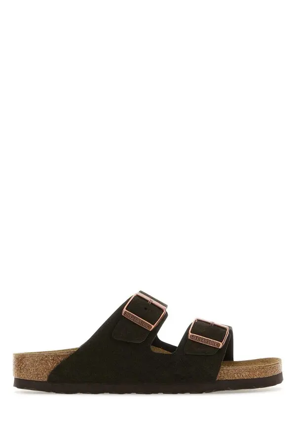 BIRKENSTOCK Dark Suede Arizona Mini Slip-on Slippers - Brown