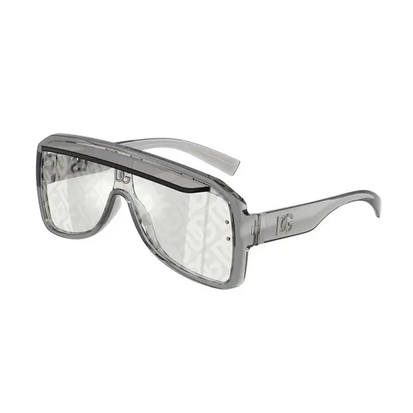 Dolce & Gabbana Dg Logo Mini Transparent Sunglasses With Gg Pattern Mirror