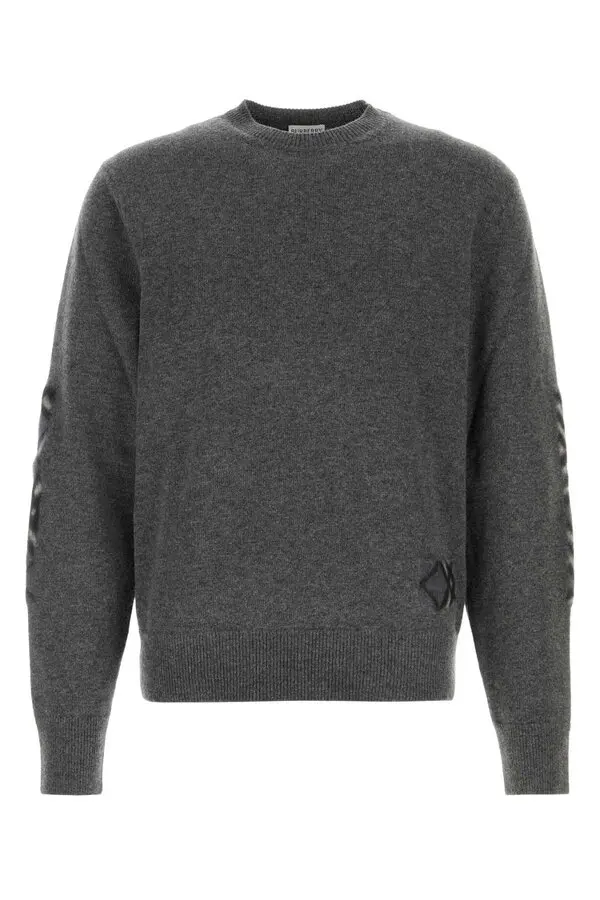 Burberry 100% Wool Knit Sweater - Grey