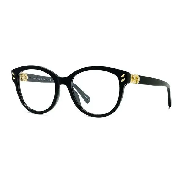 Stella McCartney Mini Clear Demo Lenses Eyeglasses In Black & Gold Tone