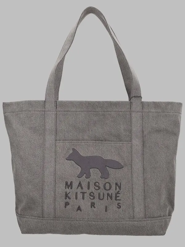 Maison Kitsuné Profile Fox Large Cotton Tote Handbag