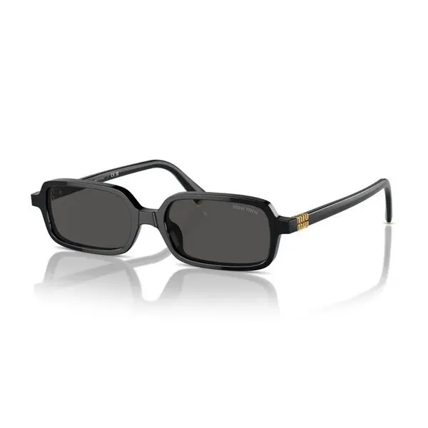 Miu Miu Mini Sunglasses In Dark Tortoise-style With Olive Accent - Black
