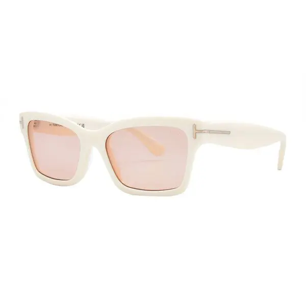TOM FORD Mini Cat-eye Sunglasses With Pink Mirror Lenses - Ivory