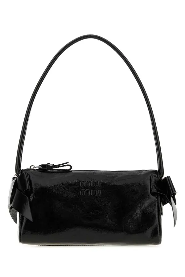 Miu Miu Mini Leather Shoulder Handbag With Silver-tone Hardware