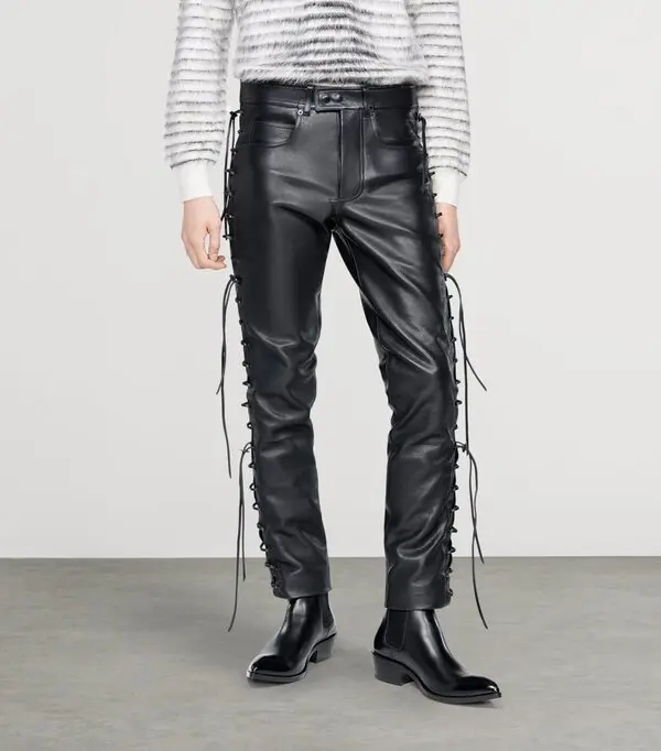 TOM FORD Leather Laced Jeans