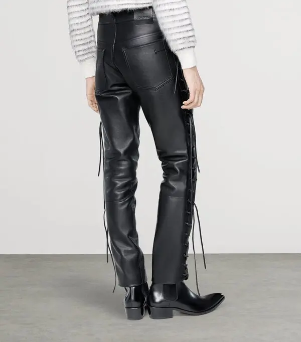 TOM FORD Leather Laced Jeans