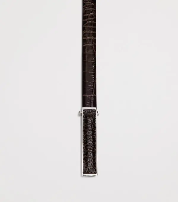 TOM FORD Croc-embossed Leather Belt