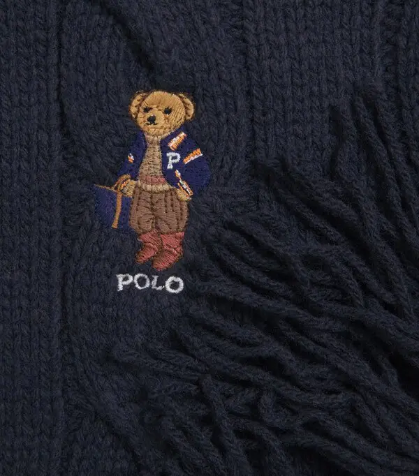 Polo Ralph Lauren Wool-blend Cable-knit Bear Scarf