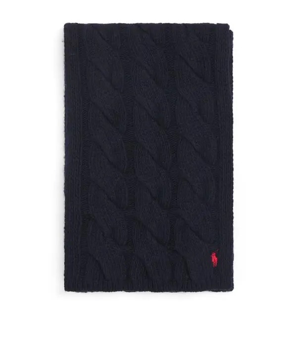 Polo Ralph Lauren Wool Cable-knit Scarf - Navy
