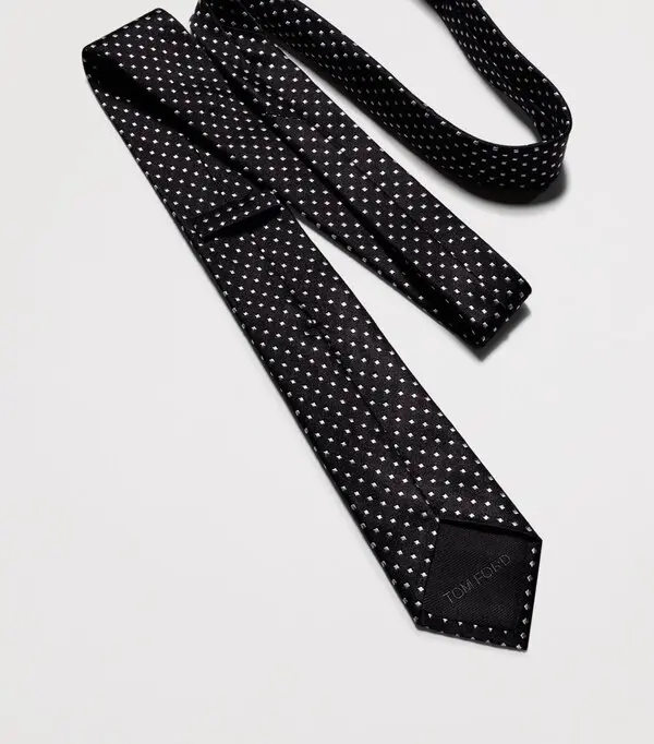 TOM FORD Mulberry Silk Jacquard Tie - Black