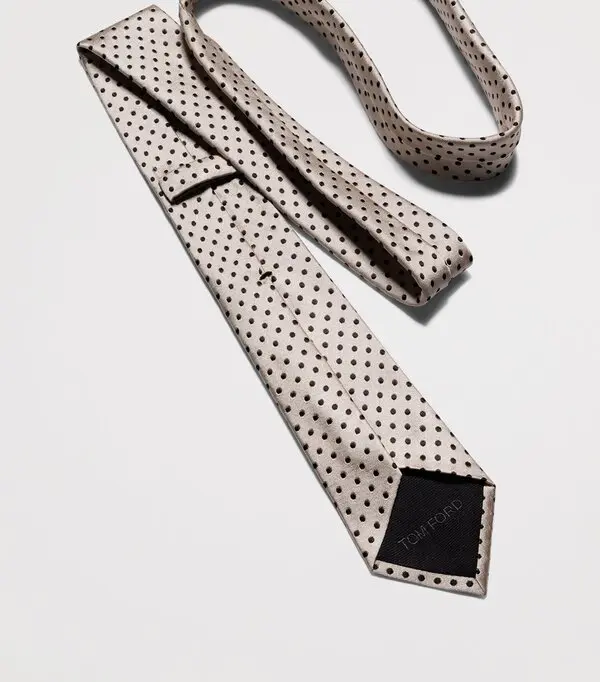 TOM FORD Mulberry Silk Polka Dot Tie