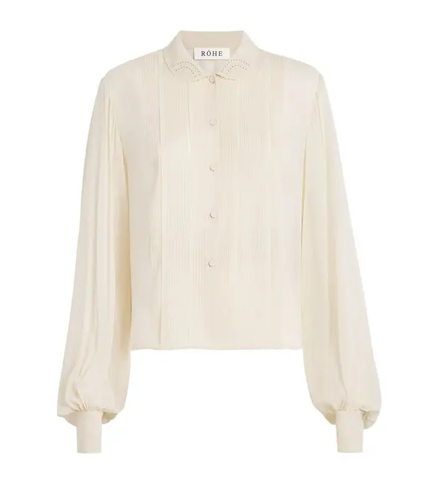 RÓHE Silk Puff-sleeve Blouse