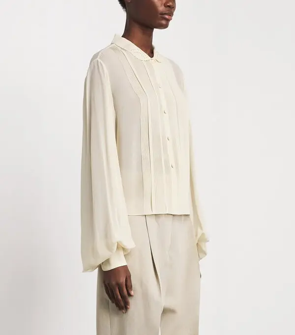 RÓHE Silk Puff-sleeve Blouse