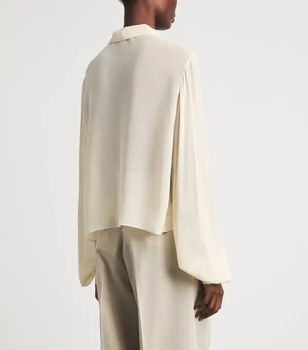 RÓHE Silk Puff-sleeve Blouse