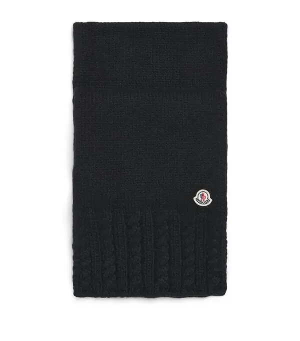 Moncler Alpaca-blend Logo Scarf - Black