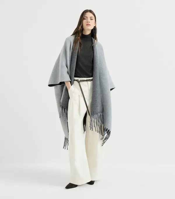 Brunello Cucinelli Wool-cashmere Reversible Poncho